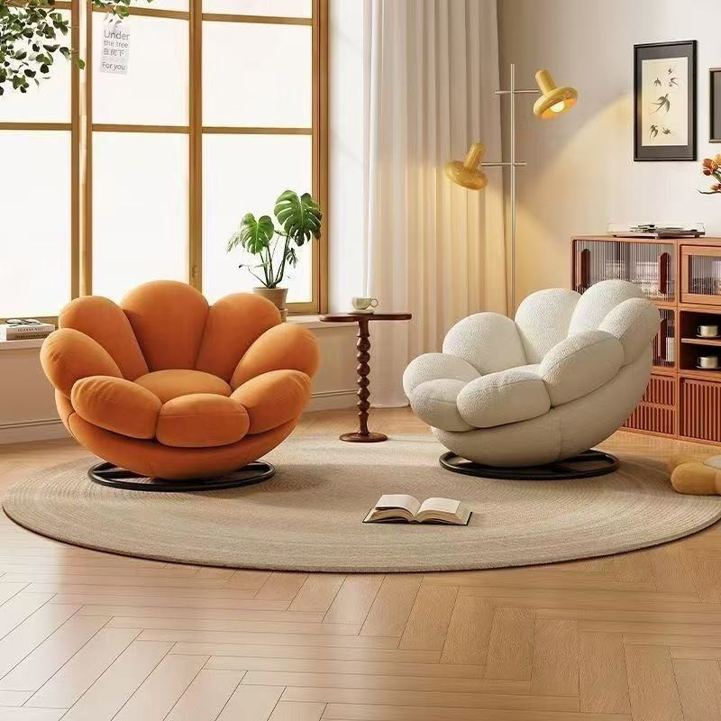 Lazy Sofa Bedroom Balcony Sofa Chair Petal Leisure Rotating Sofa ...
