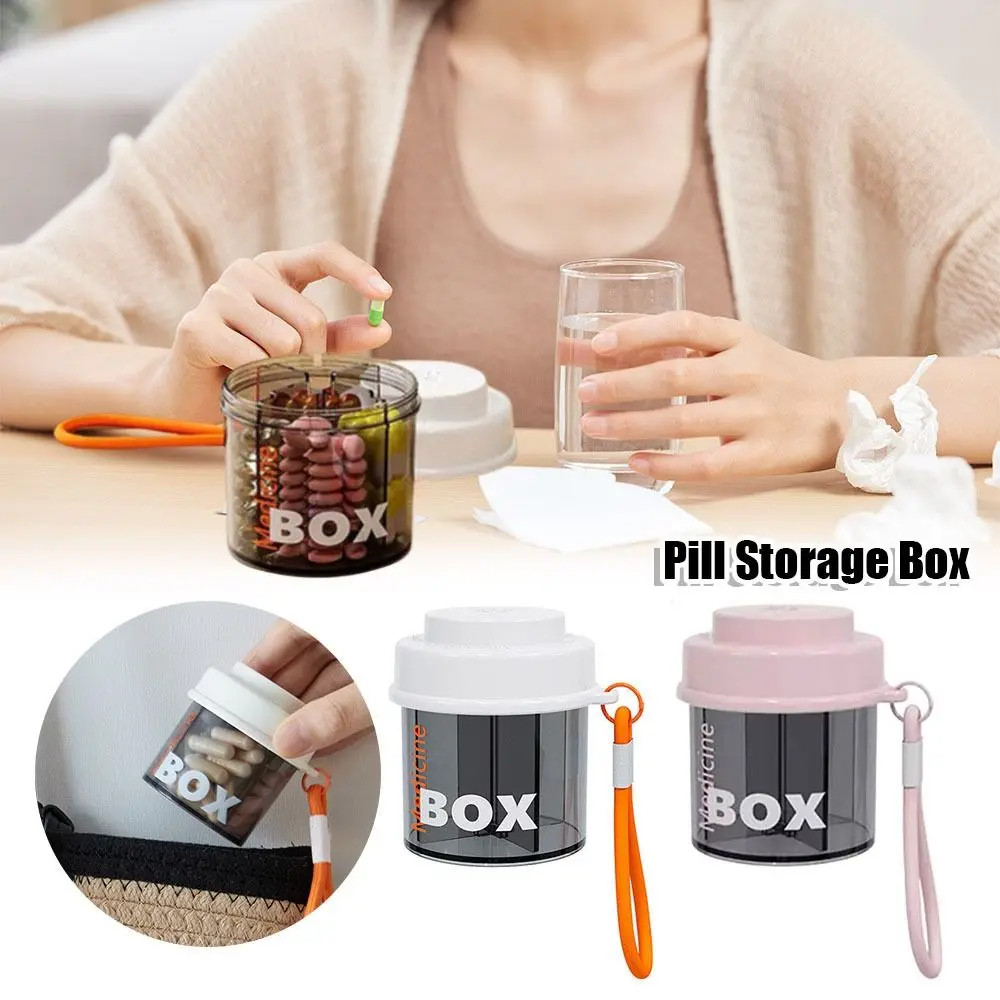 Mini Pill Box Portable Rotation Travel Pill Organizer Tablet Storage ...