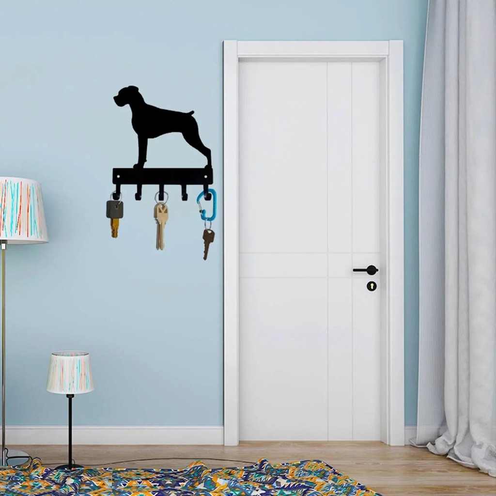 Dog Key Rack Hanger Metal Wall Art Hanger Metal Mounted Hook Pet ...