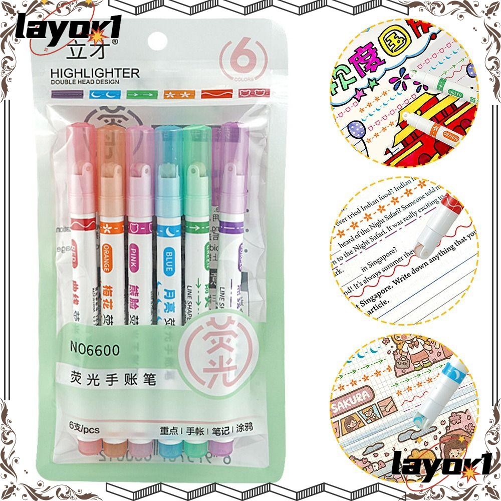 LAYOR1 6PCS/SET Curve Marker Pen Curve Line Drawing Tools Sketching ...