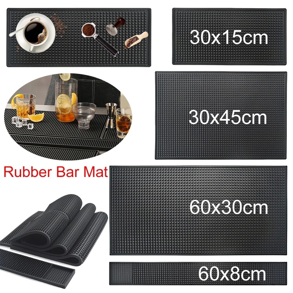 4Sizes Black Bar Rubber Mat PVC Pad Kitchen Placemat/Anti-slip Bar ...