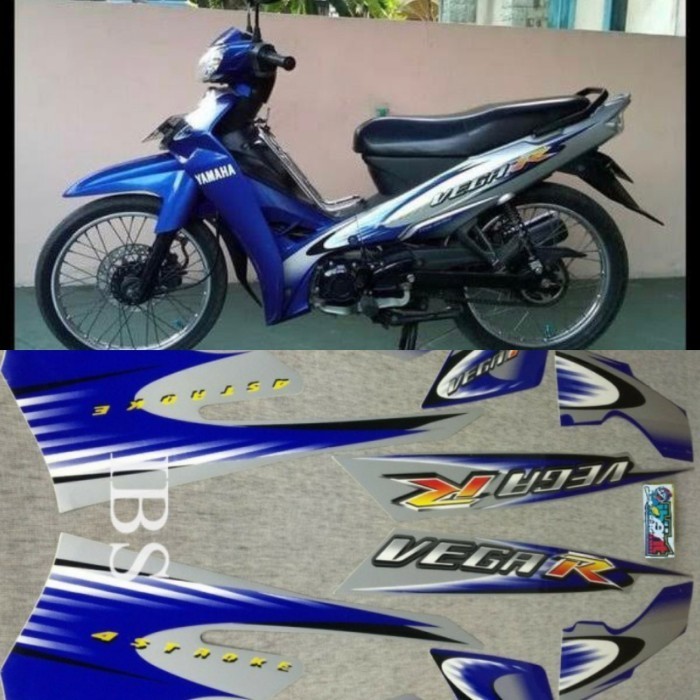 Striping VEGA R SILVER BLUE 2006 STICKER ORI YAMAHA POLET PLISIR ...