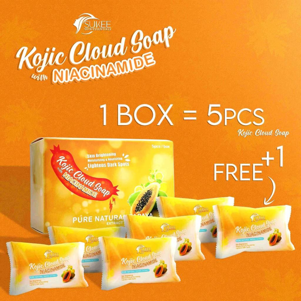 1 BOX (5PCS) + 1 FREE Sukee Skin Essentials Kojic Cloud Soap Pure ...