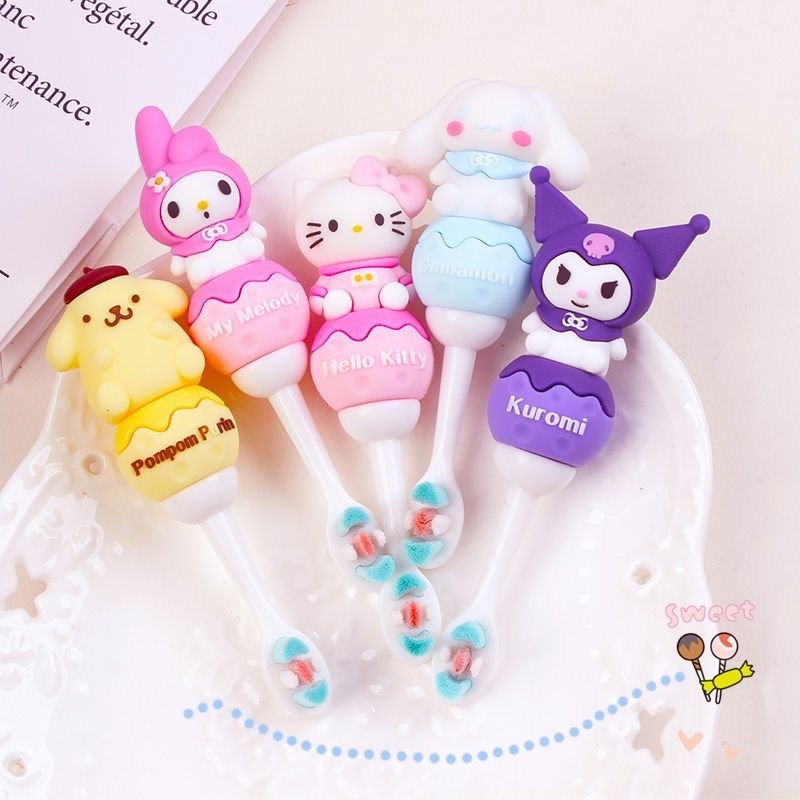 Hello Kitty My Melody Kuromi Cinnamoroll Kids Toothbrush Sanrio Soft ...