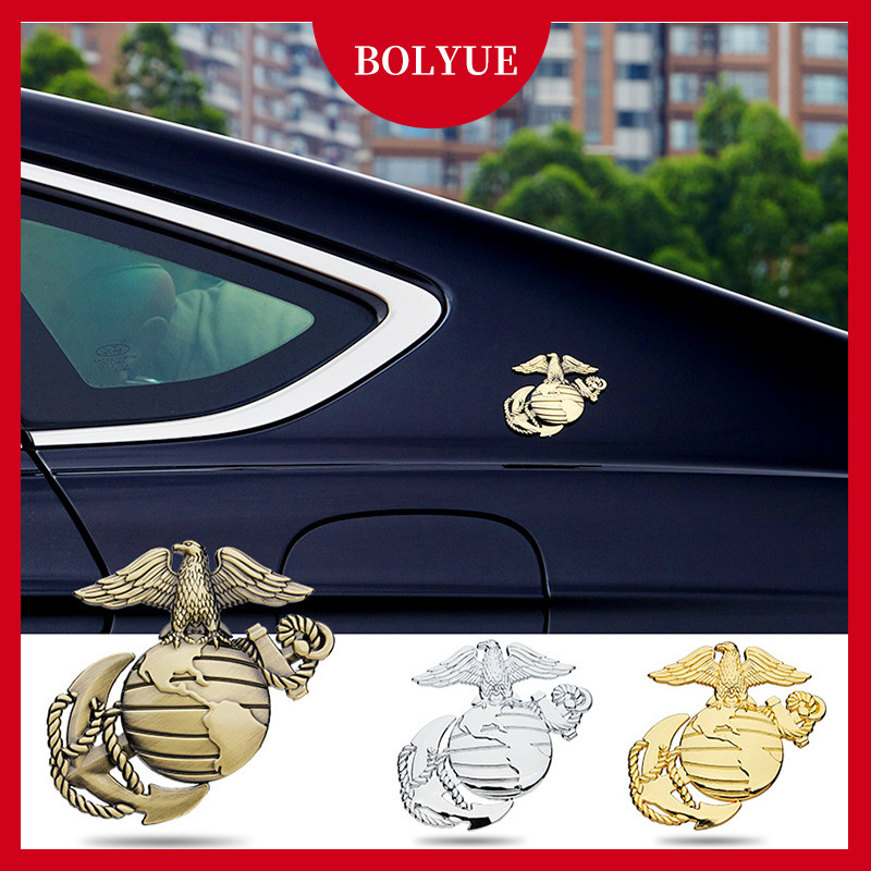3d Three-Dimensional Metal Car Logo Marine Corps Eagle Car Sticker Side ...