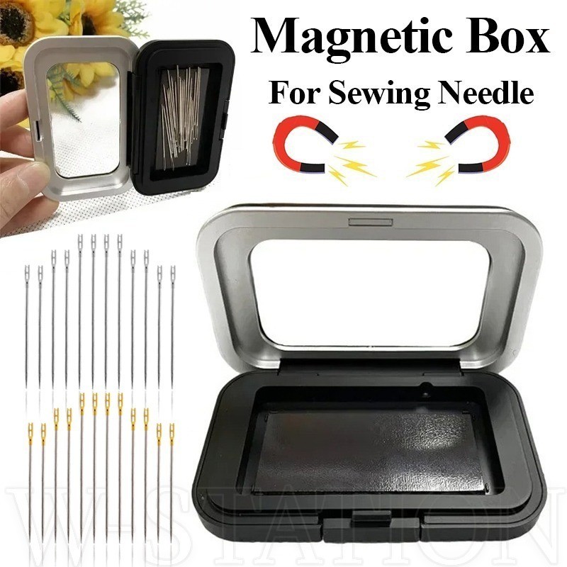 [Hot] Magnet Sewing Needles Holder - Portable Black Rectangle Needle ...