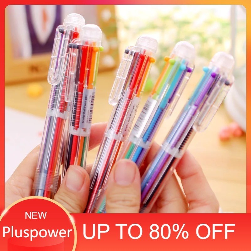 lgr.ph Cute multi-color ballpoint pen, transparent rod, multi-function ...