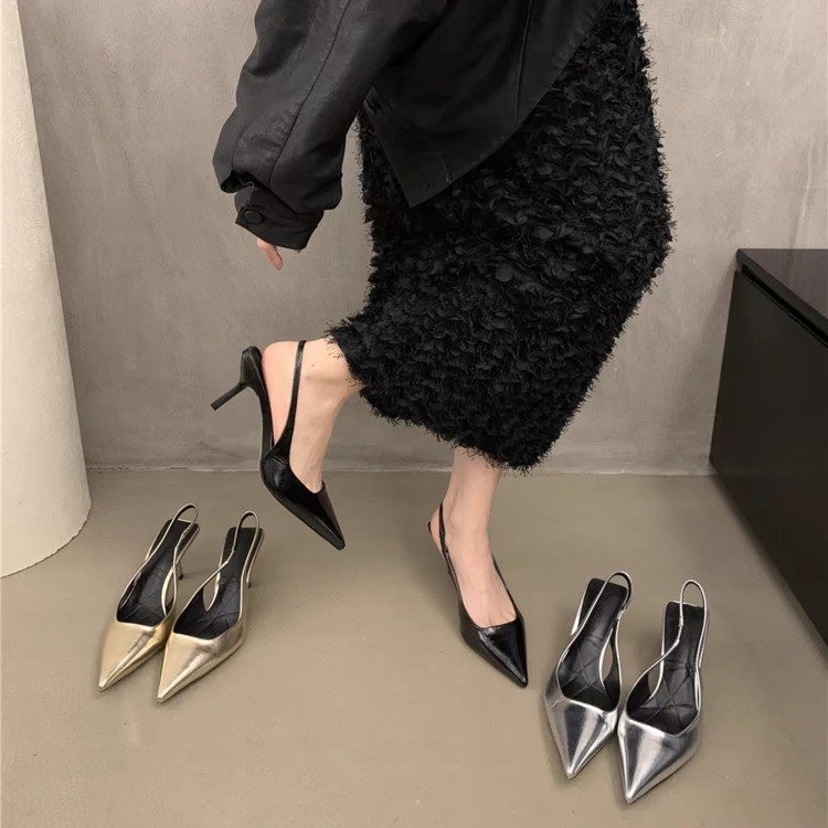 Pointed High Heels for Women Rubber Toe Cap Stilettos Shoes(6-8cm)PU ...