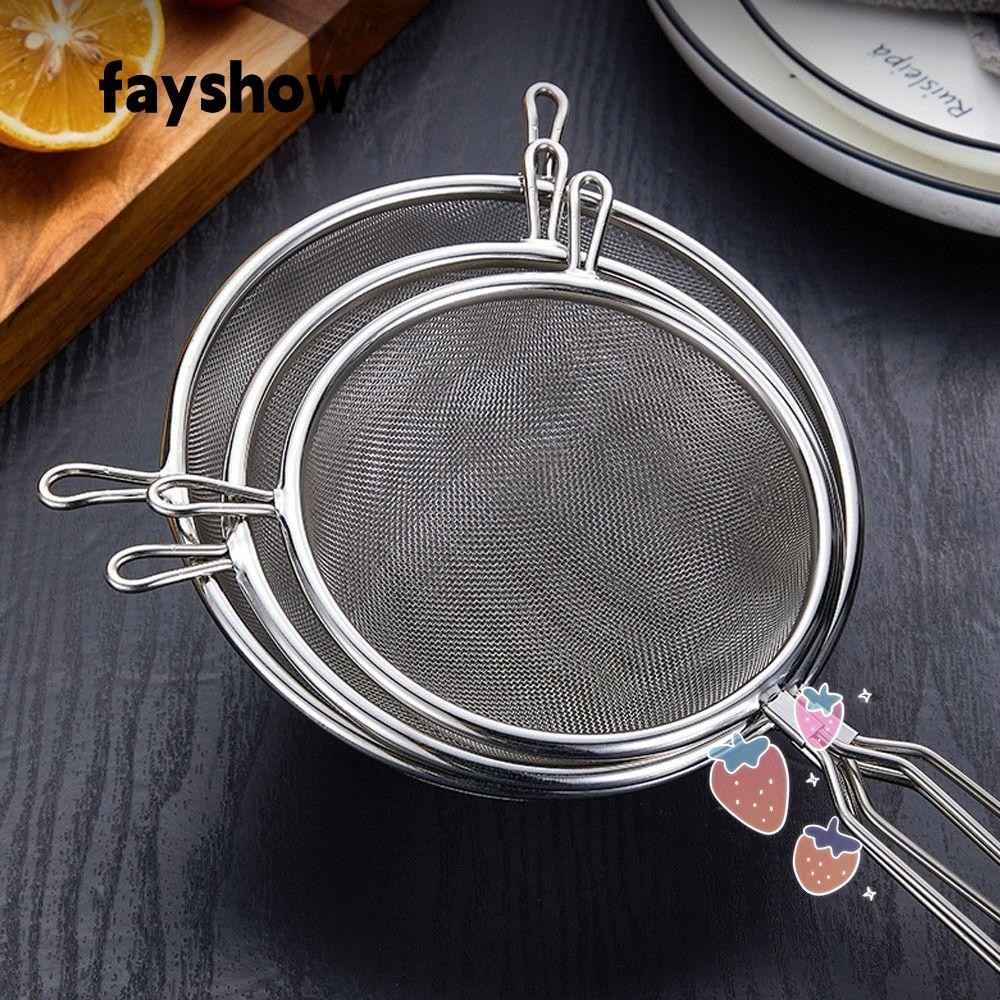 FAY Flour Filter Screen, Stainless Steel Handle Fine Mesh Strainer ...
