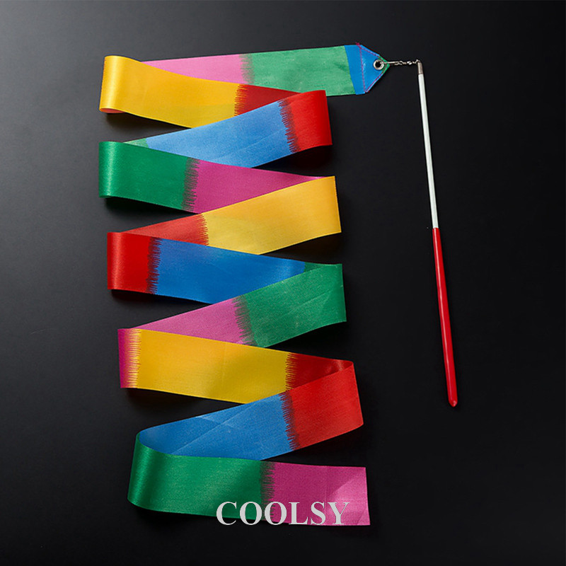 COOLSY 2M Colorful Gym Ribbons Dance Ribbon Rhythmic Art Gymnastics ...