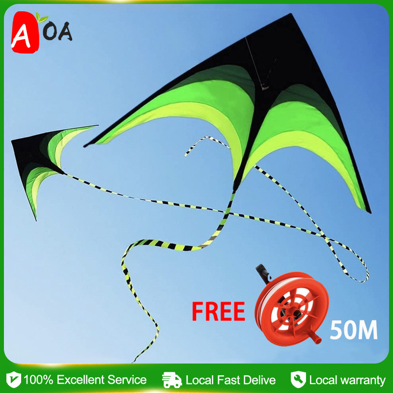 Long tail rainbow kite with kite string 50m Outdoor beach garden sport ...
