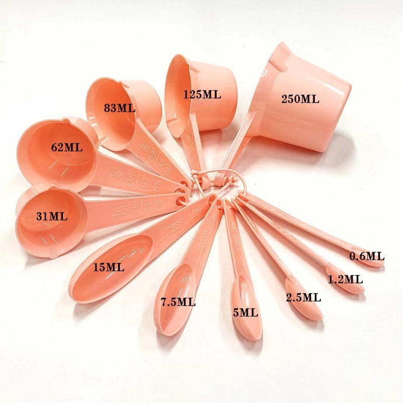 11Pcs/Set Plastic Measuring Spoons Cups with Scale Kitchen Tablespoon ...