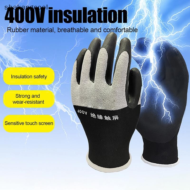 SCPH Electrician Insulating Gloves Withstanding Voltage 400V Rubber ...