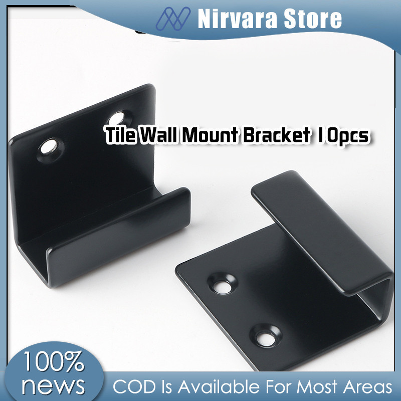 10pcs/set Stainless Steel Flat J Hooks Hanger Tile Display Bracket Wall ...