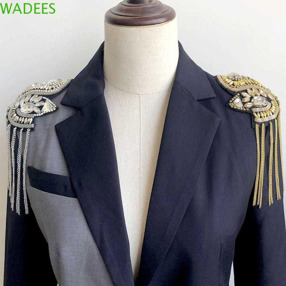 WADEES Shoulder Board, Epaulets Rhinestone Fringe Shoulder Mark, Retro ...