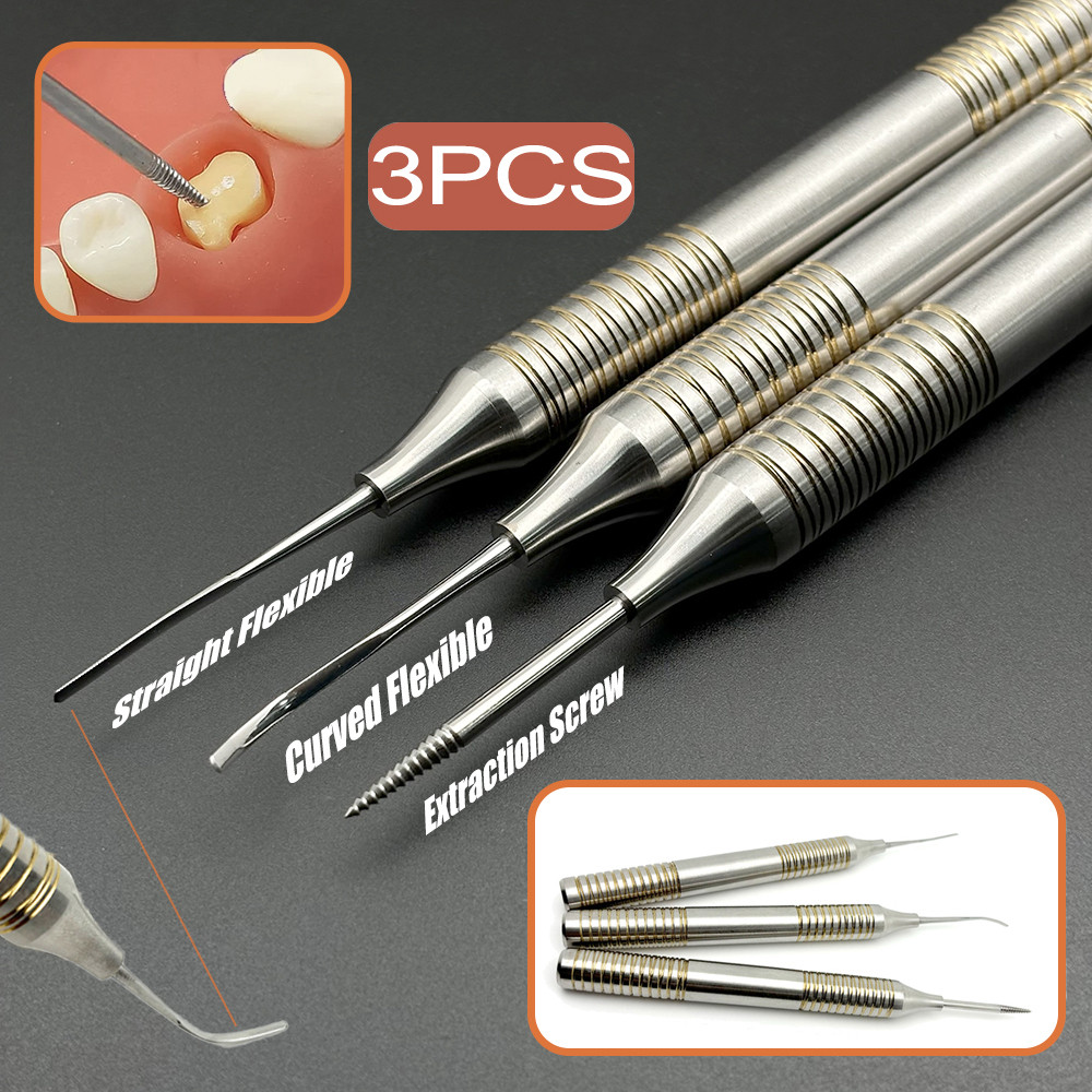 3Pcs Dental Flex Periotome Power Kit Tooth Extraction Titanium Tip ...