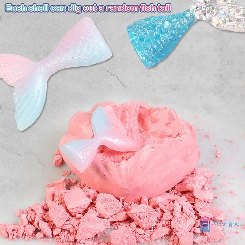 Amonghot> Mini Gemstone Dig Kit Shell Mermaid Tail Archaeology ...