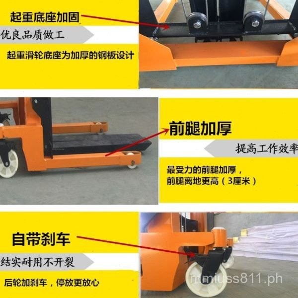1Ton Rise3Small Hydraulic Hand Truck Electric Forklift2Stacker Forklift ...