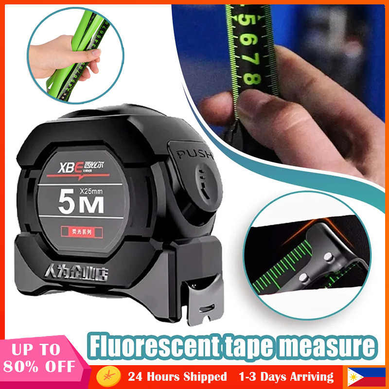 Multifunctional Self Locking Black Steel Work Measure Tape / Laser Code ...