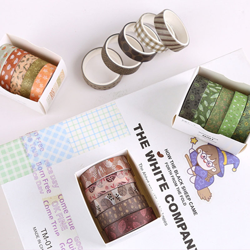 5 Rolls Boxed Vintage Literary Tape Stickers Scrapbook Deco DIY Washi ...