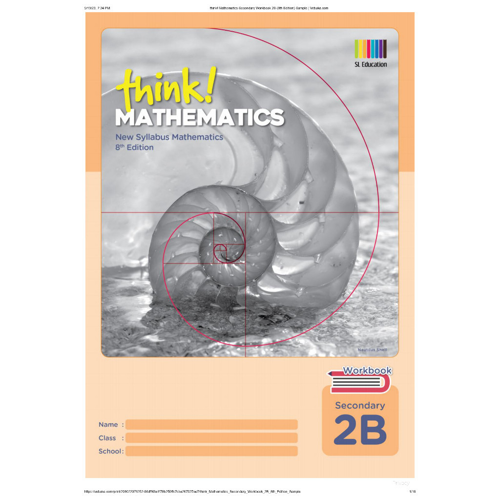 Think! Mathematics/new Syllabus Mathematics 8th Edition/Secondary ...