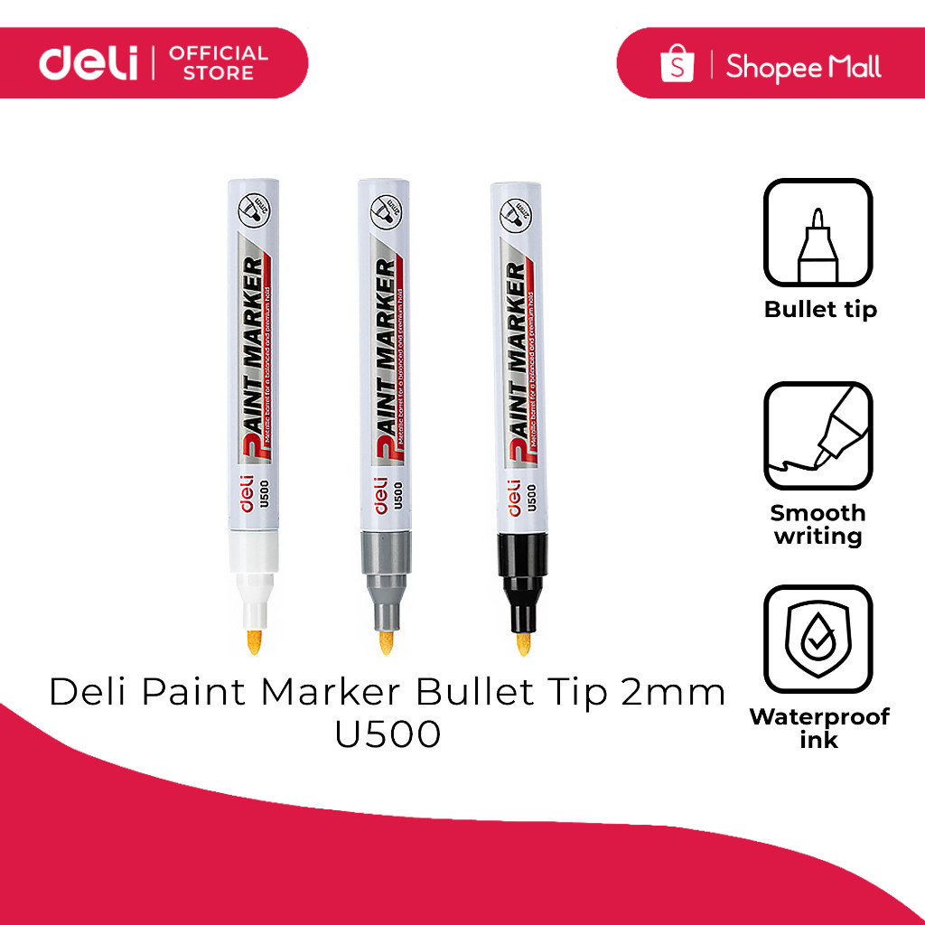 Deli U500 Bullet Tip Paint Marker 2.0mm 1PC | Shopee Philippines