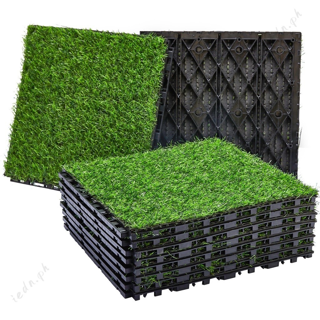 Outdoor Artificial Grass Tiles Turf Interlocking Flooring Mat Square ...