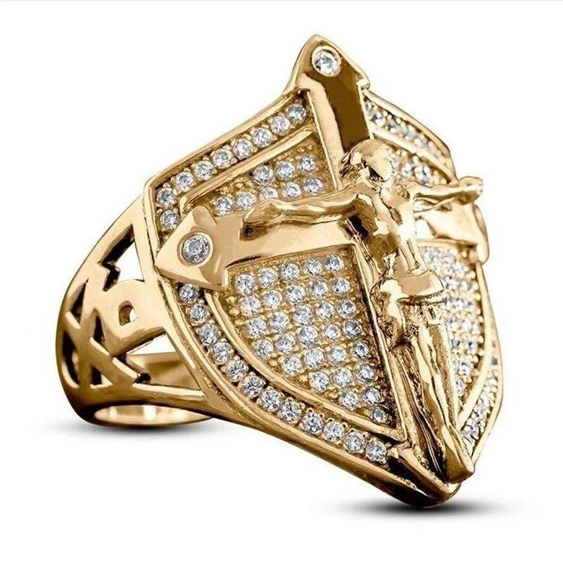 1pc Exquisite Personalized Gold Men's Ring Son of God Christian ...