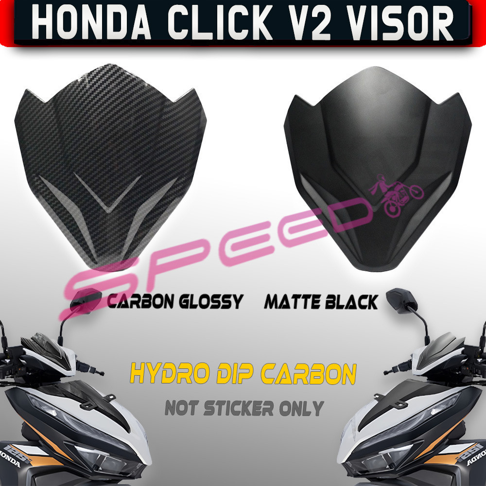 Honda Click V2 Visor Carbon/Matte Black Design For Honda Click 125i ...