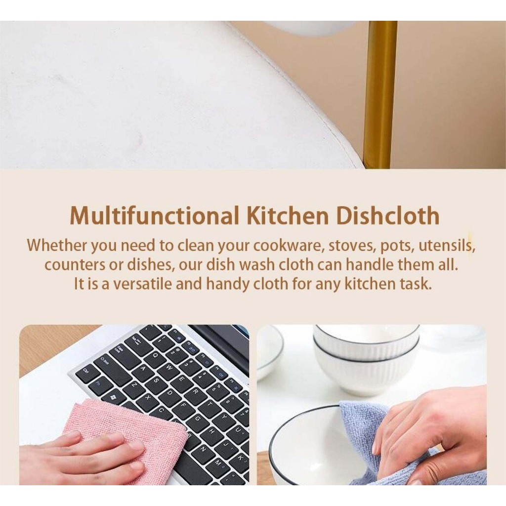 Removable Dishcloth Reusable Absorbent Microfiber Kitchen Dishcloth ...