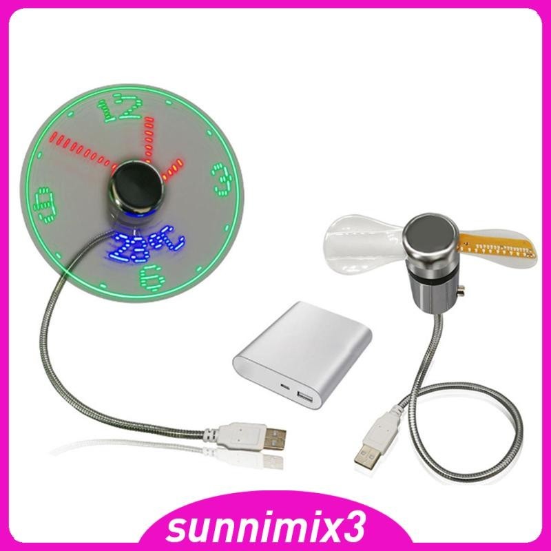 [Sunnimix3] Gooseneck Fan Portable Personal Led Clock Fan with ...