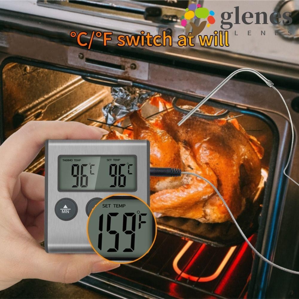 GLENES Grill Timer, With Alarm Timer Remote Wireless Food Temperature ...