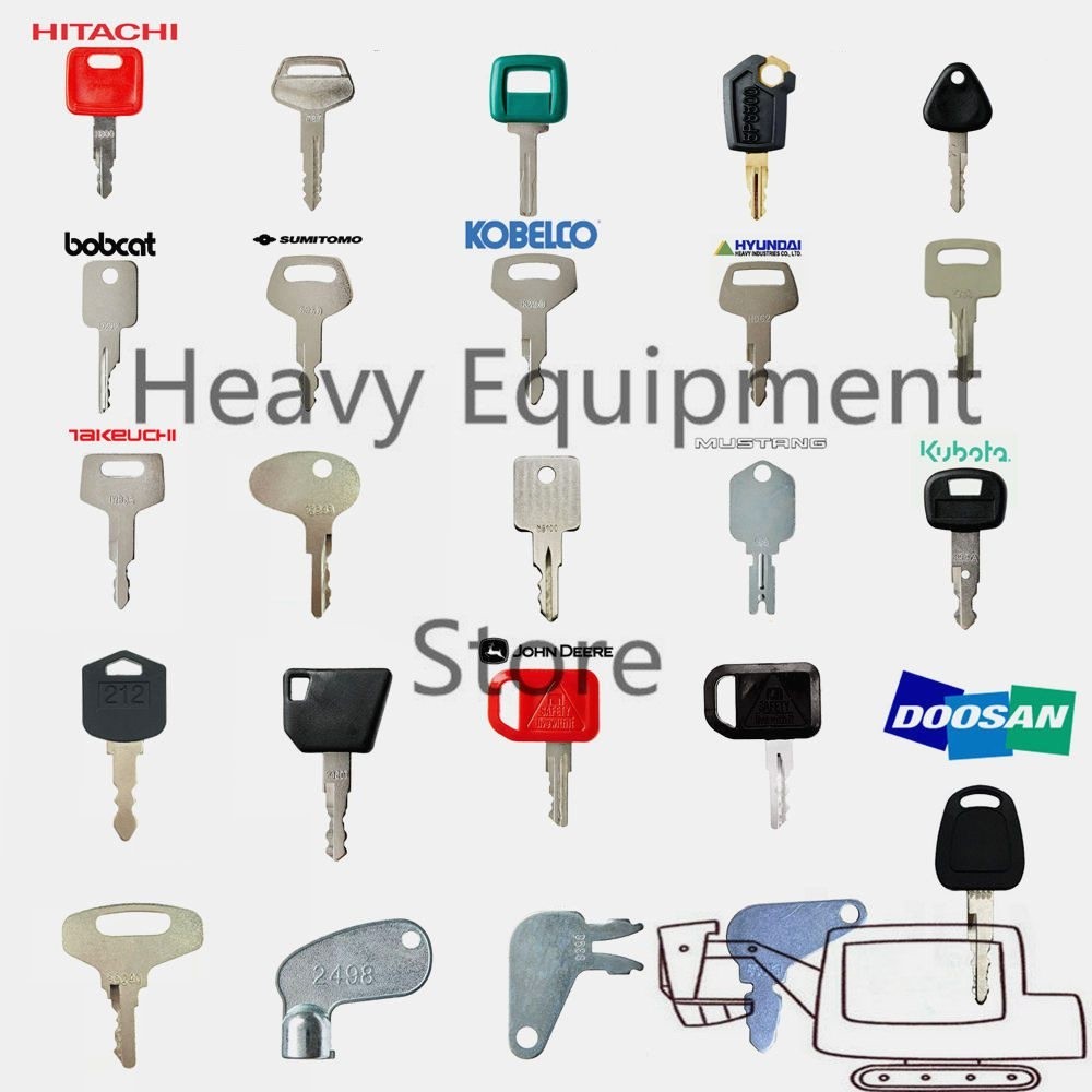 24 Key For Caterpillar Hitachi Kubota Volvo JLG Deawoo Doosan Komatsu ...