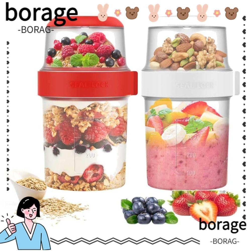BORAG Overnight Oats Container, With Topping PP Yoghurt Pots, 560ml ...