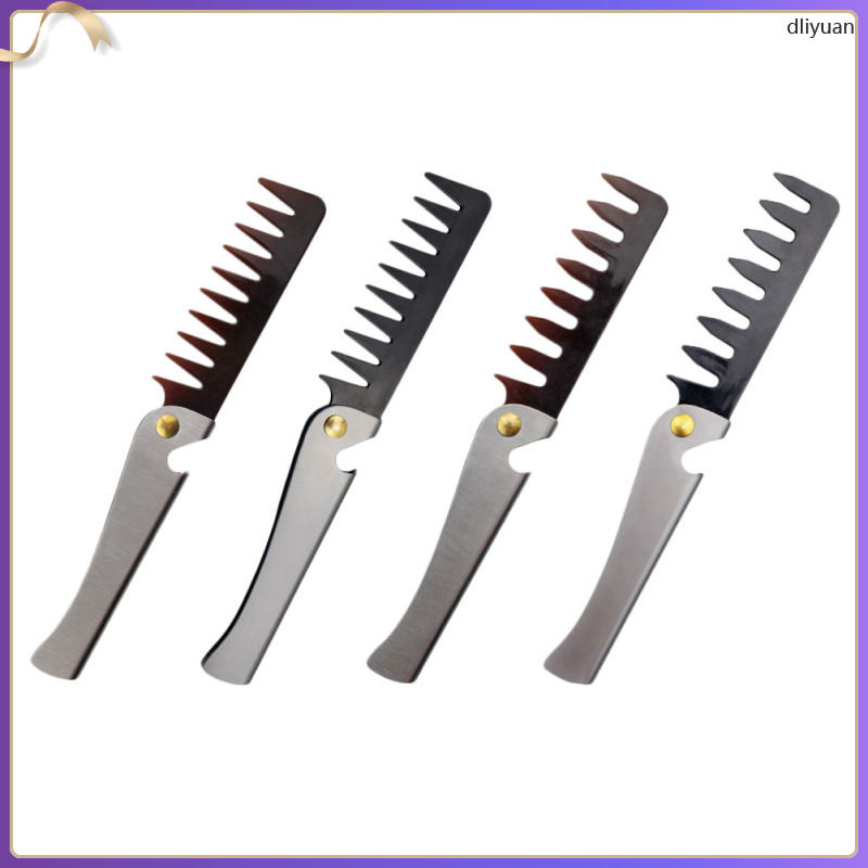 Portable Folding Steel Comb 4 Pcs Combs Curly Hair Products Beard for ...