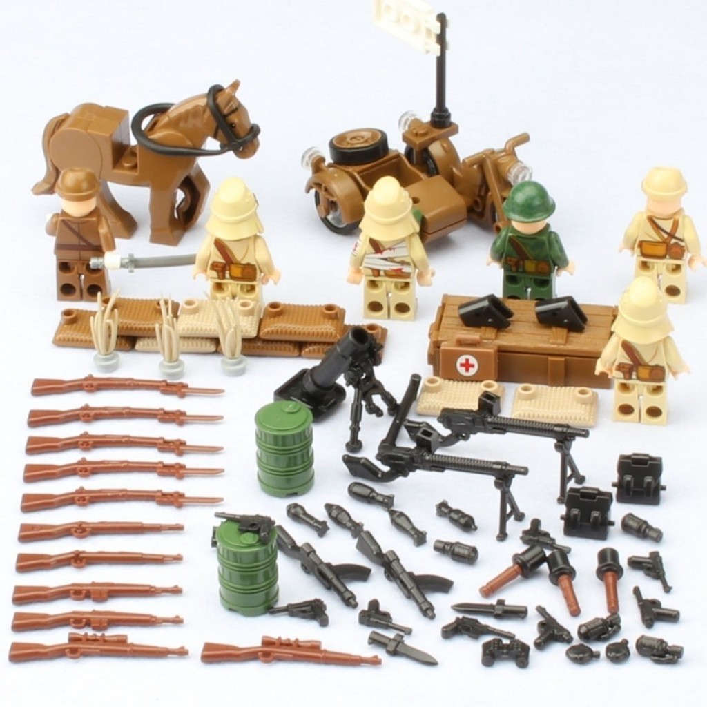Compatible with Lego Building Blocks Military Minifigures Eight-Road ...