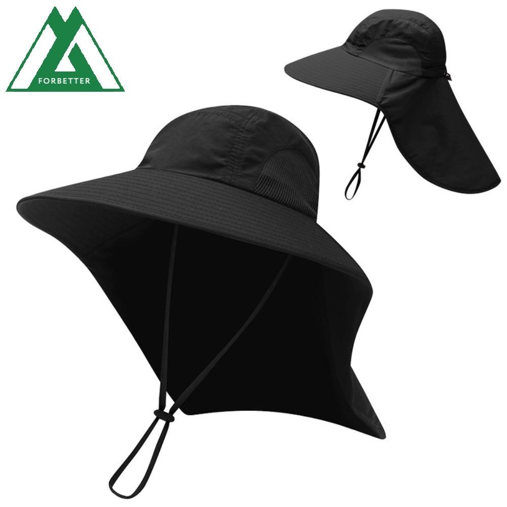 FORBETTER Fisherman Hats Large Brim Visor Cap Solid Color Panama ...