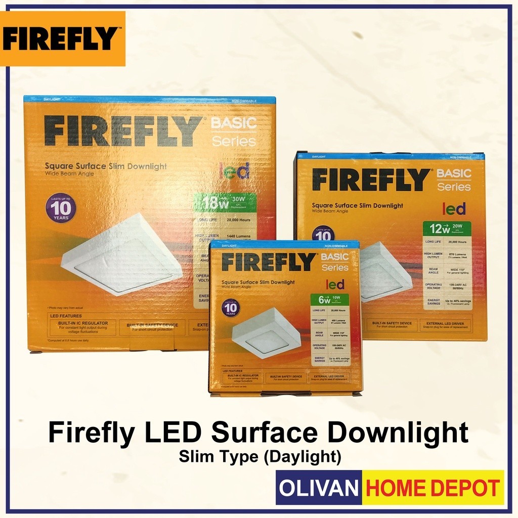 FIREFLY Led Downlight Surface Slim Type 6, 12, 18Watts Daylight ...