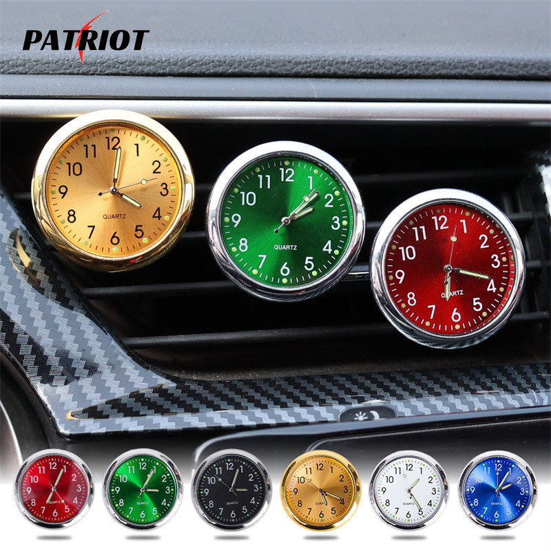 Stick on Dashboard Car Clock, Mini Tiny Analog Quartz Luminous Air Vent ...