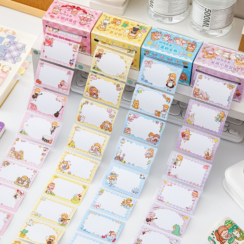 Cute Girl Drawing Type Sticky Notes 70 Sheets Student Message Stickers ...