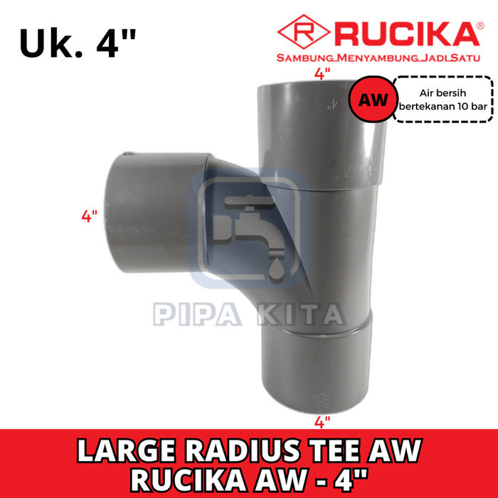Large Radius Tee AW 4 Inch RUCIKA PVC TY 90 Degree Tee Way | Shopee ...