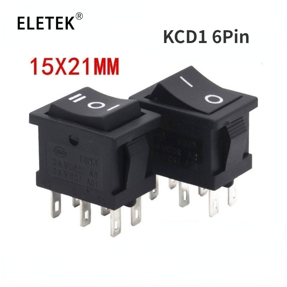 10/5/2Pcs KCD1 Rocker Switch 15x21MM 6Pin Copper Power Switch | Shopee ...