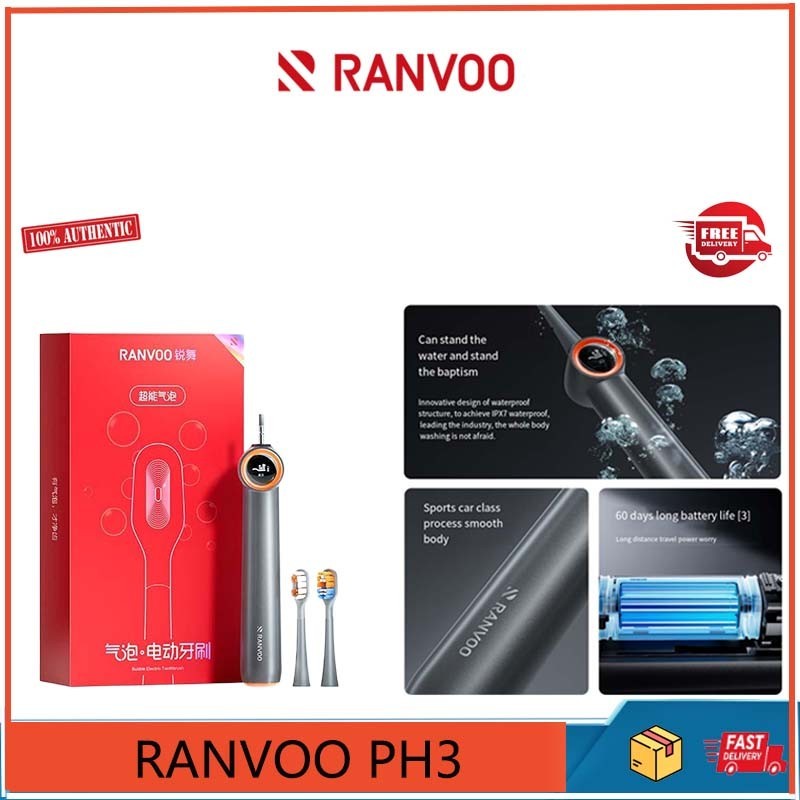 RANVOO PH3 Super Bubble Electric Toothbrush, Adult New Soft Hair ...