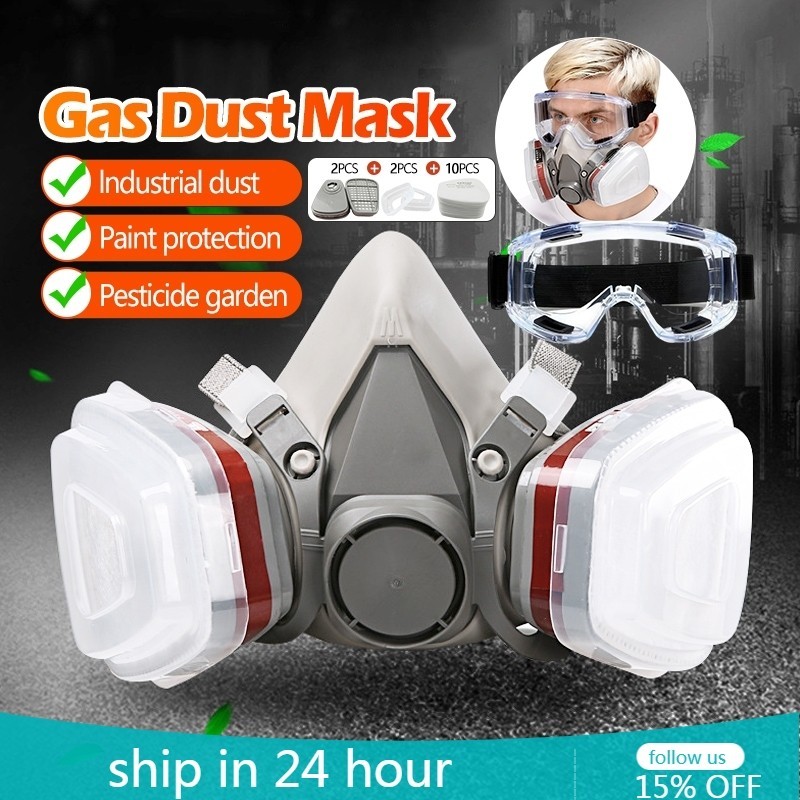 Gas Mask 6200 Dual Filter Gas Respirator Mask Anti-Dust Paint ...