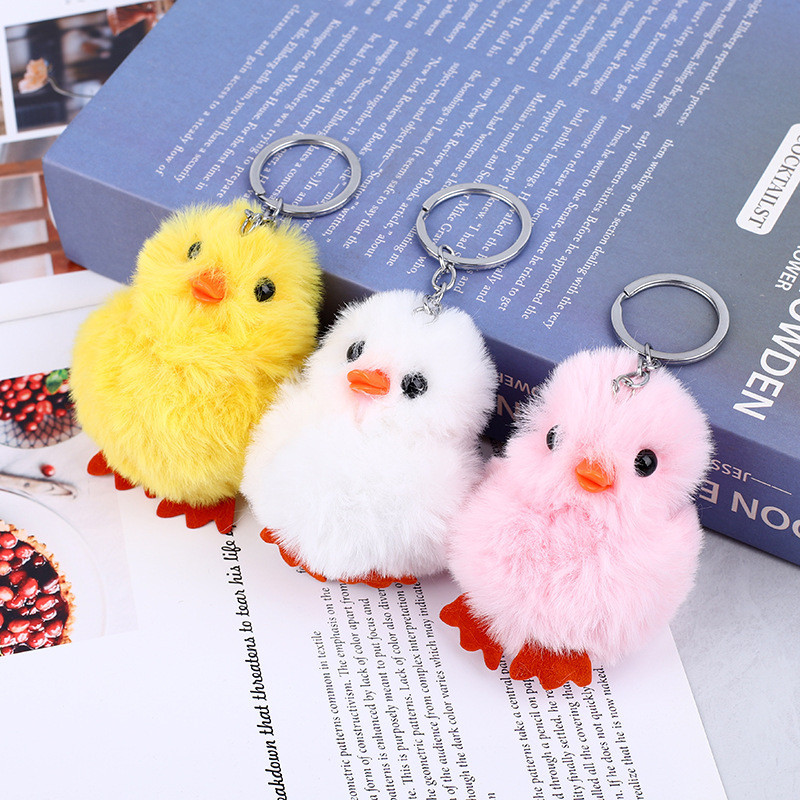 Creative Plush Little Yellow Duck Key Ring Cute Bag Decoration Pendant ...