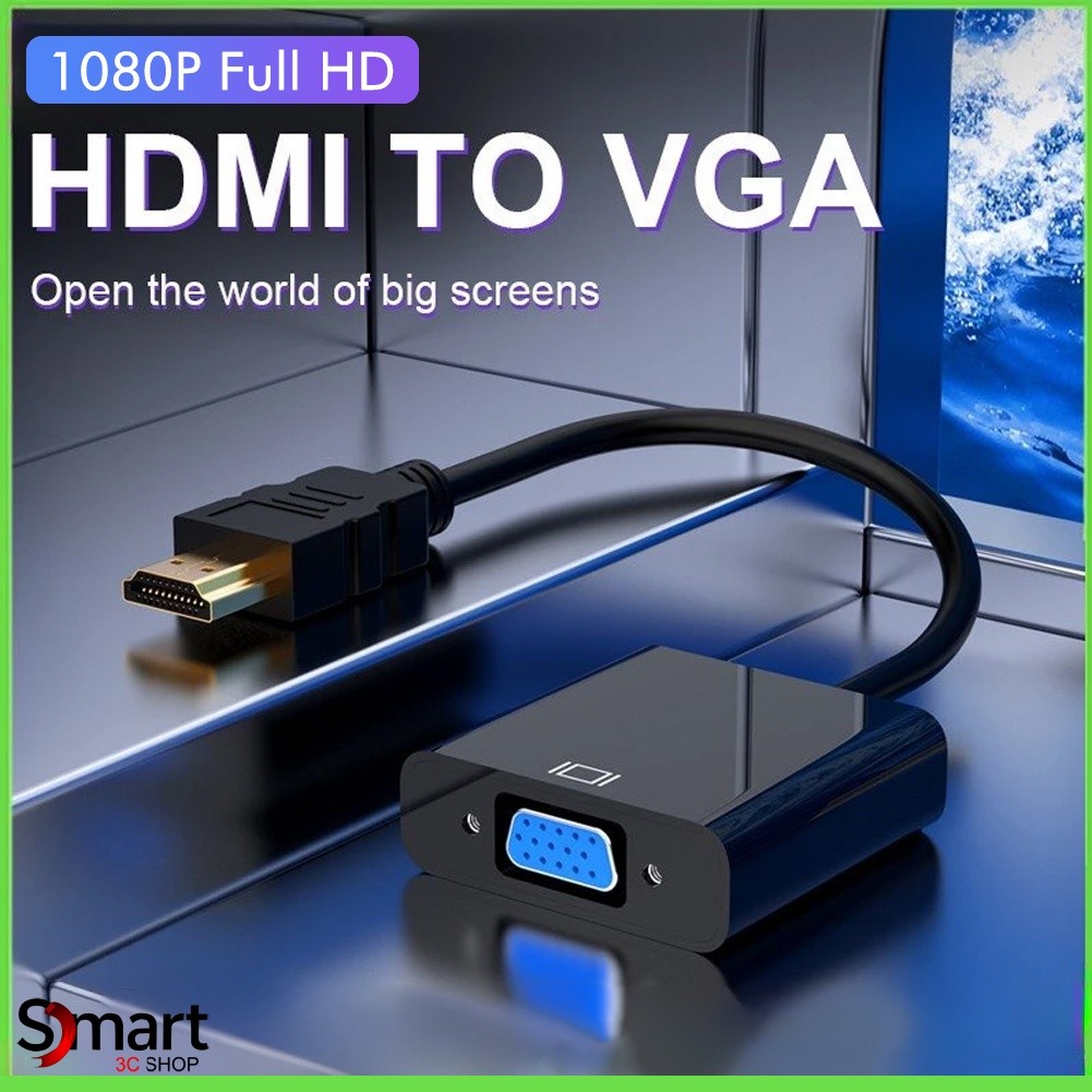Full HD 1080P HDMI to VGA Cable Adapter HDTV Coverter With Audio Power ...