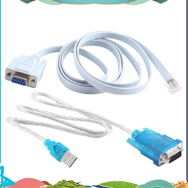 RJ45 Network Cable Serial Cable Rj45 to DB9 and RS232 to USB (2 in 1 ...