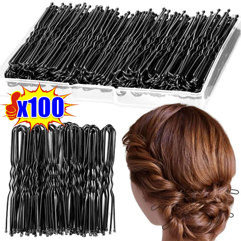10/30/50/100Pcs Black U-Shaped Hairpin / Invisible Bobby Pin / Salon ...