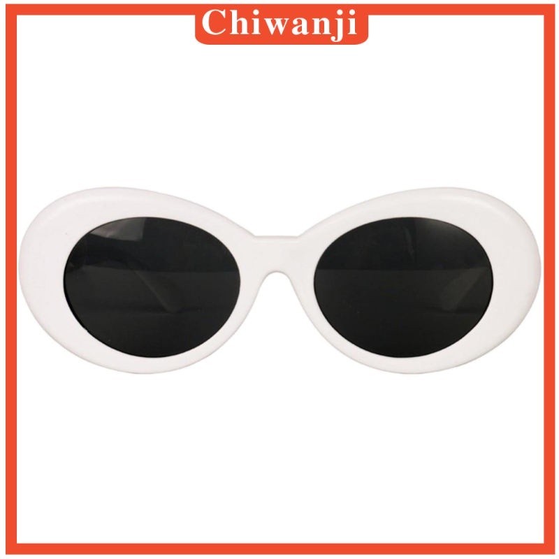 CHIWANJI] Oval Inspired Clout Goggles Round Fashion Sunglasses White ...