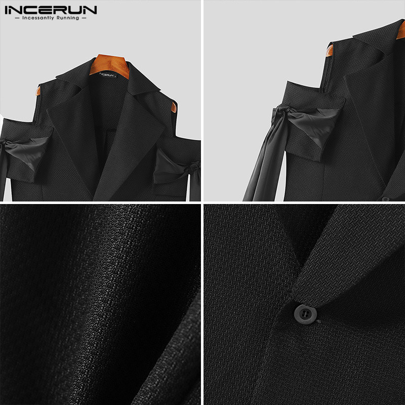 INCERUN Men Vintage Shoulder Scoop Design Patchwork Short Sleeves ...